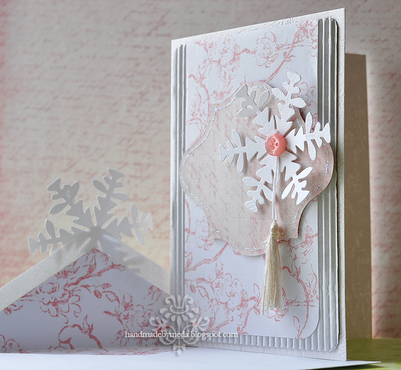 Pink Winter Card - Handmade by Meda