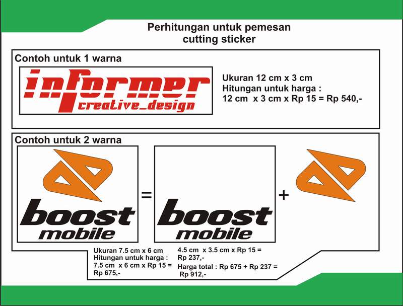Pengrajin Sticker Cutting: Cara menghitung harga sticker