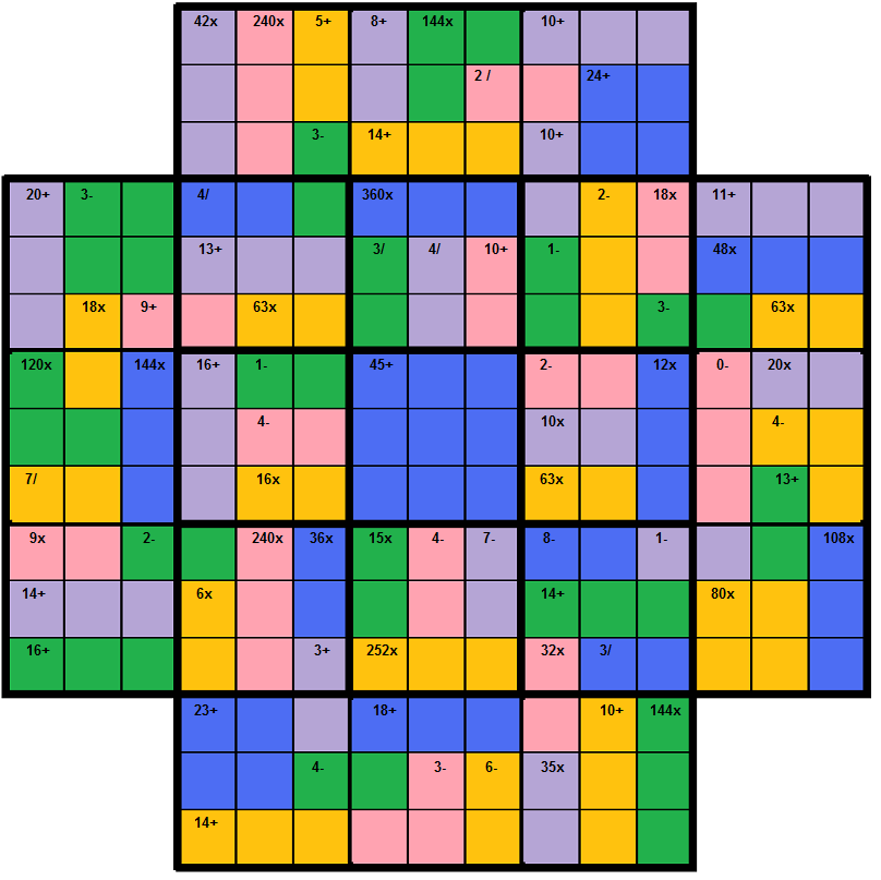 Princess Pencil Puzzle GATTAI 5 KILLER SUDOKU 1 INTERMEDIATE LEVEL princess-pencil-puzzle-gattai-5-killer-sudoku-1-intermediate-level