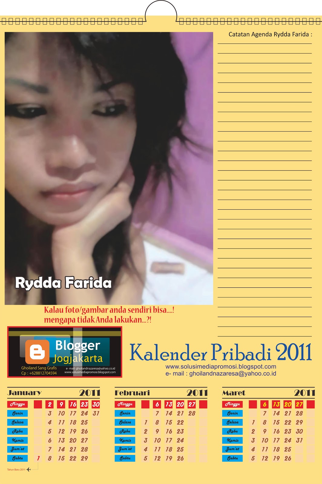 Solusi Media Promosi: Kalender Pribadi...... ( Model Kalender Dinding )