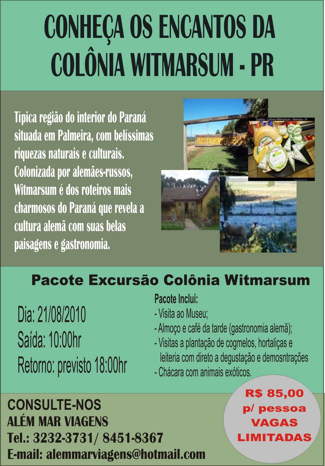 ALÉM MAR VIAGENS: Conheça os encantos da Colônia Witmarsum PR