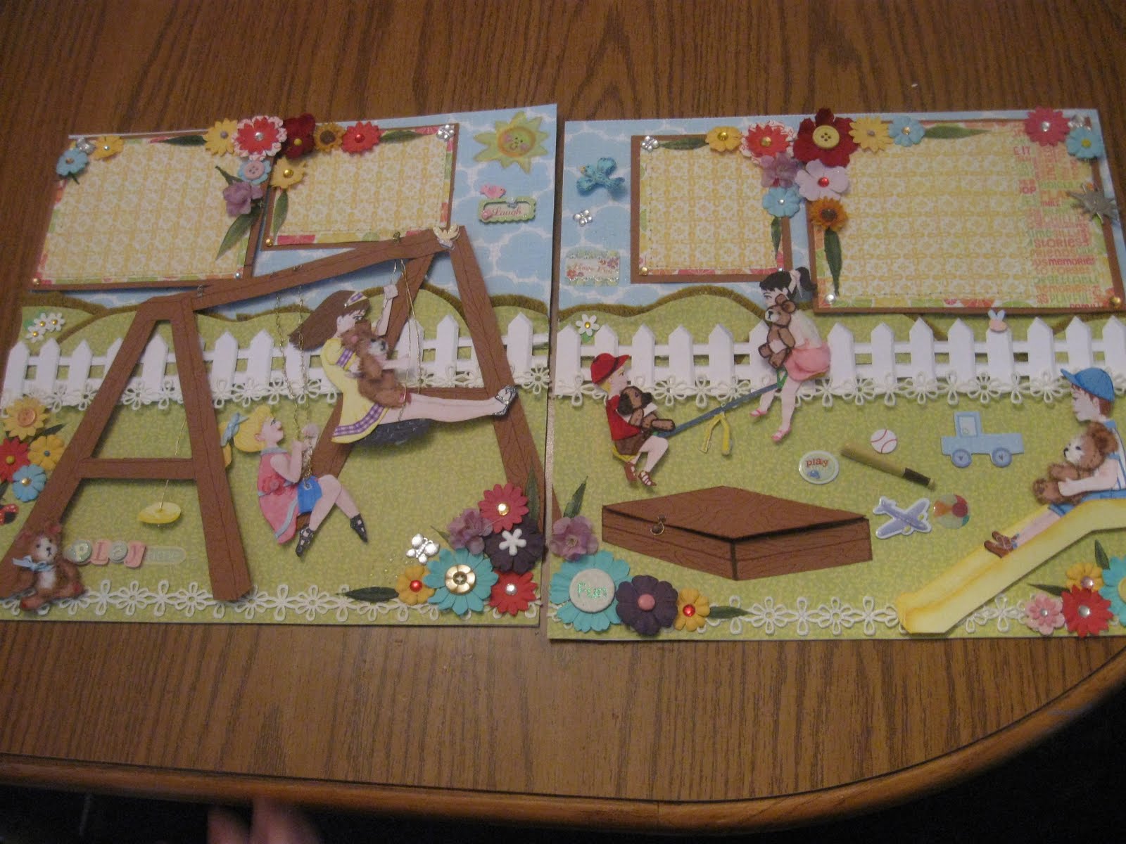 Kathleen's Creations: "Playground" Scrapbook 2 page layout original design