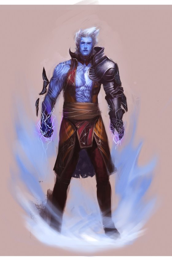 Zephirus, the outlander, Thunder Genasi, air, water, elemental, half ...