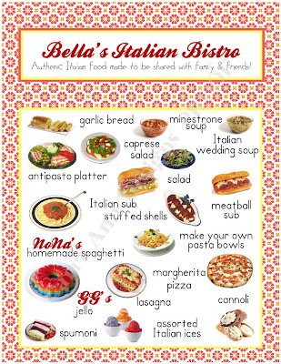 welcome to stay up late to CREATE!: New Pretend Play Menu - Italian!