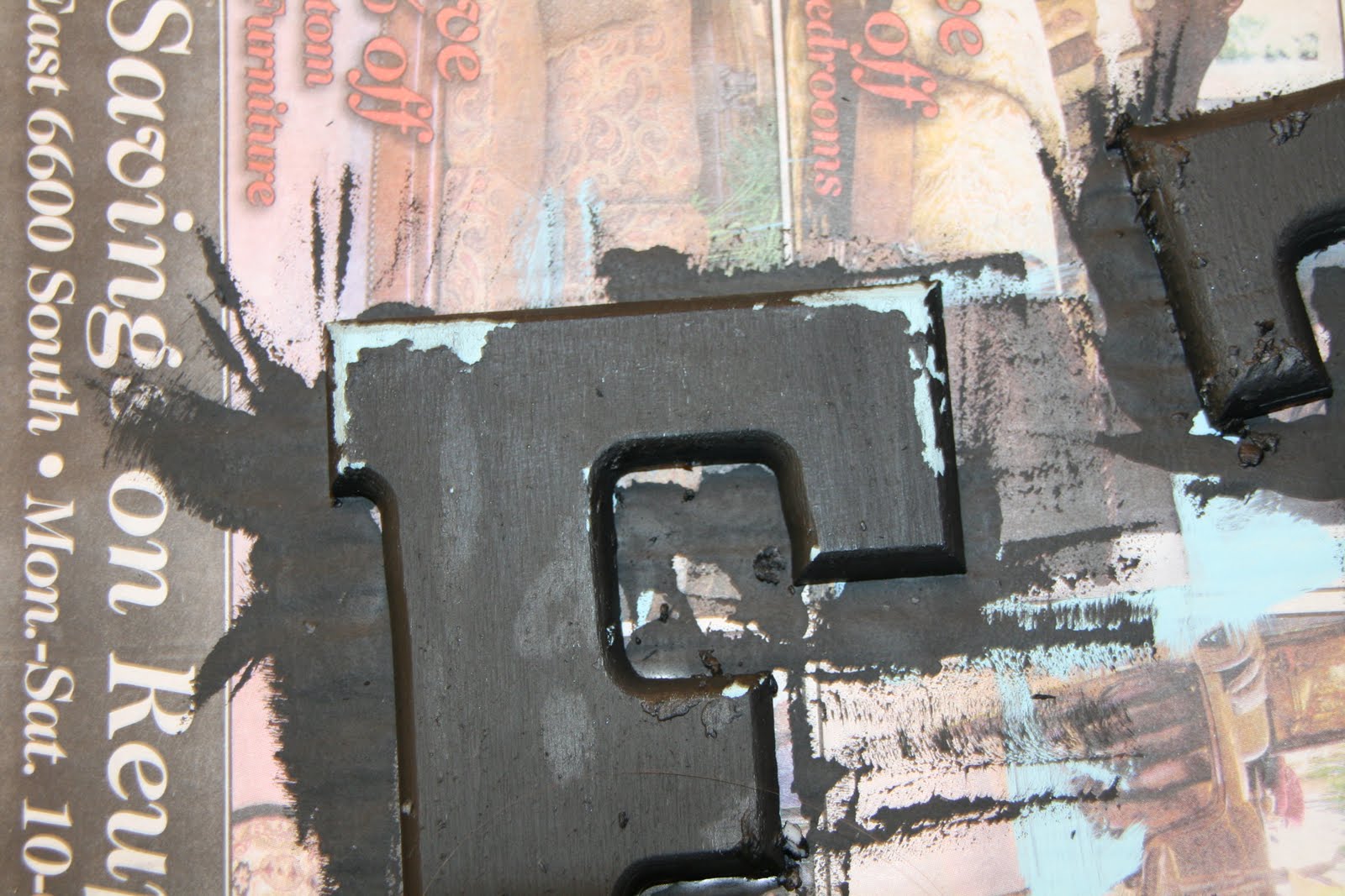 retropolitan: Tutorial For Distressed Letters-Using Candle Wax