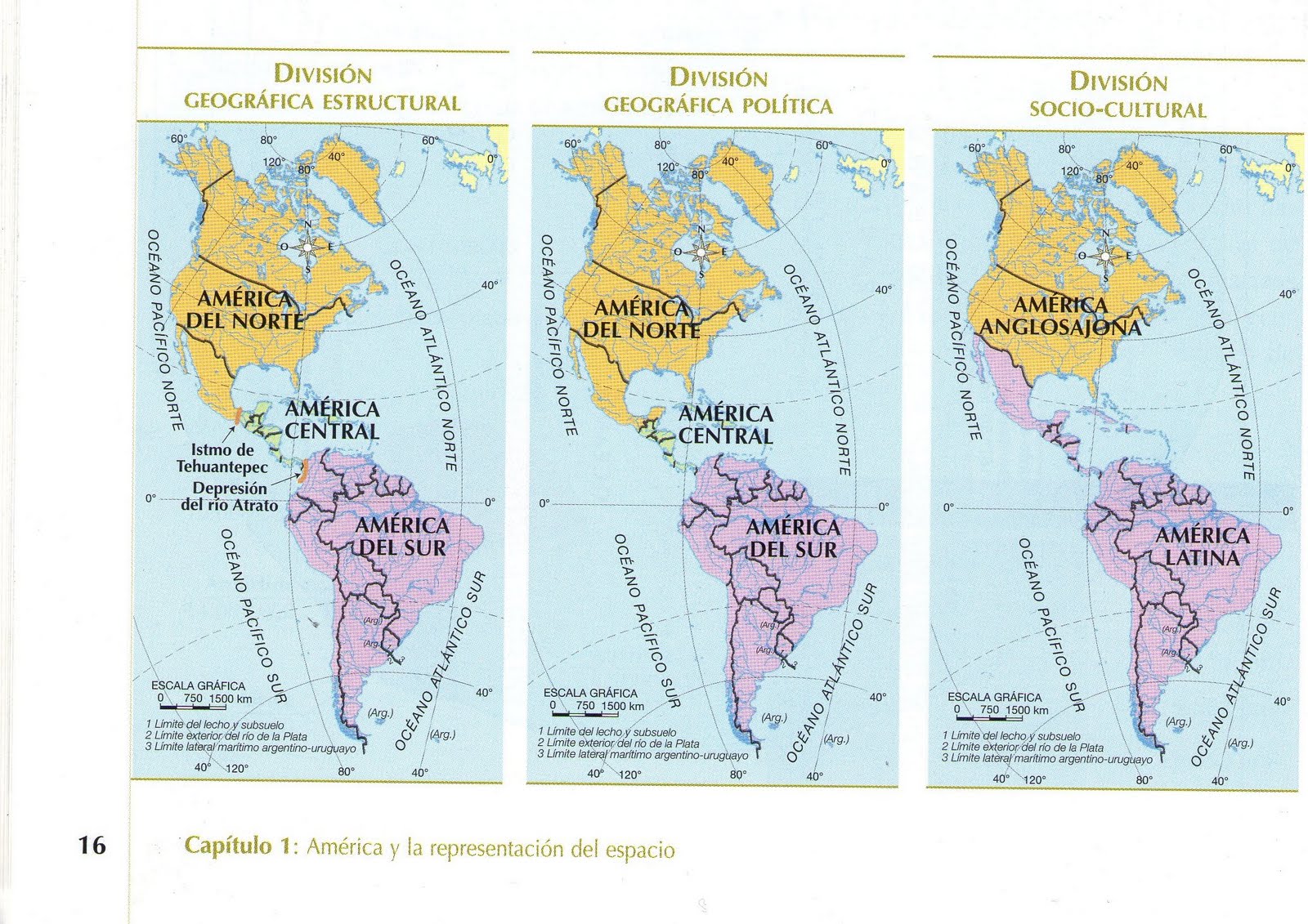 Geo-Esnaola: Divisiones de América