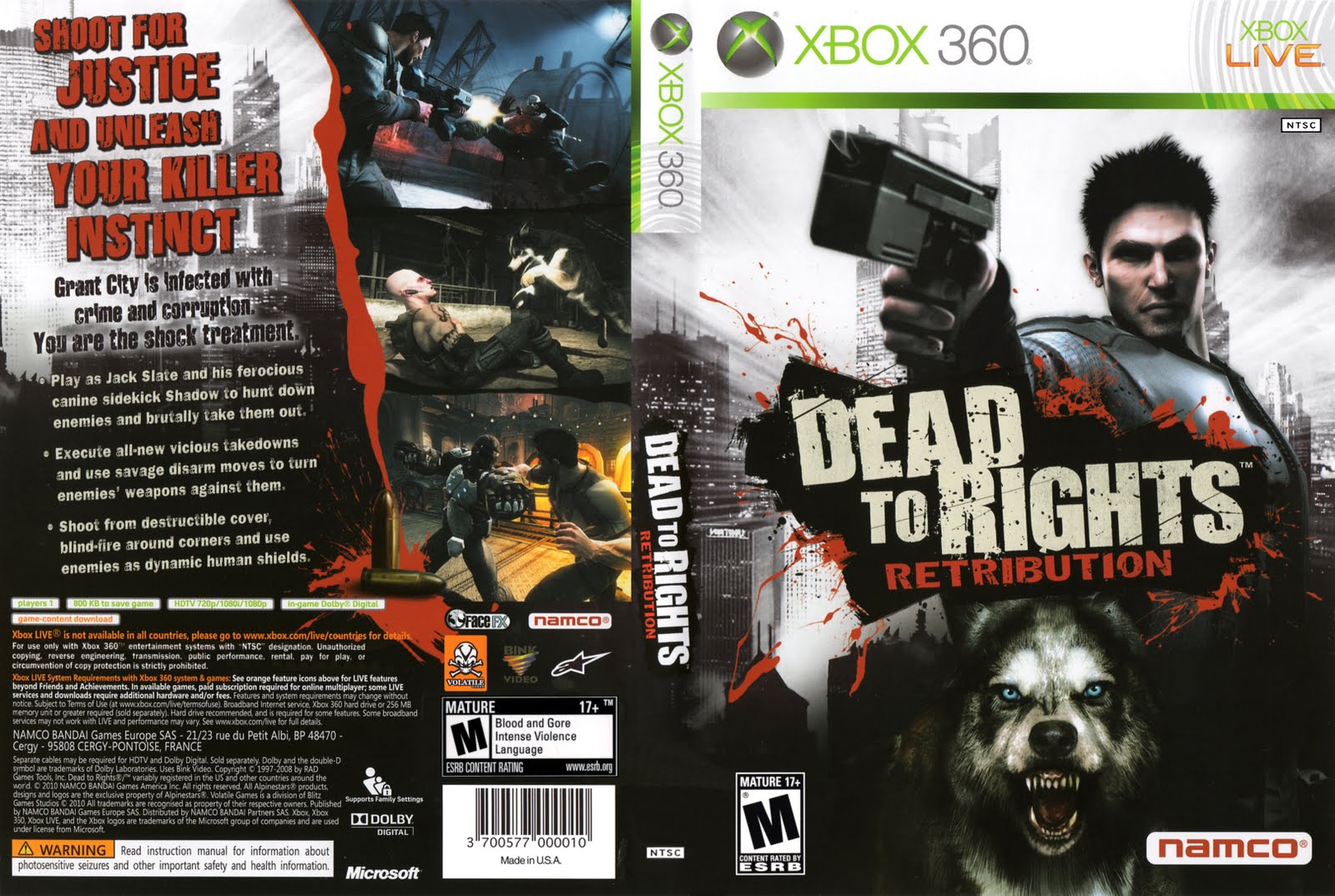 xbox 360 covers: dead to rights retribution