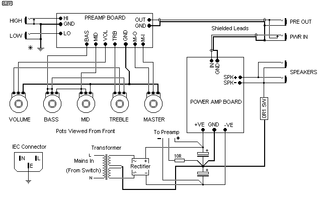 Guitar Amp: Schematics Guitar Amplifier Mk