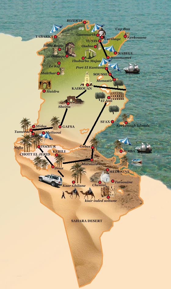 Donde van tus pensamientos, van tus pasos: Tunez: Circuito + Playa