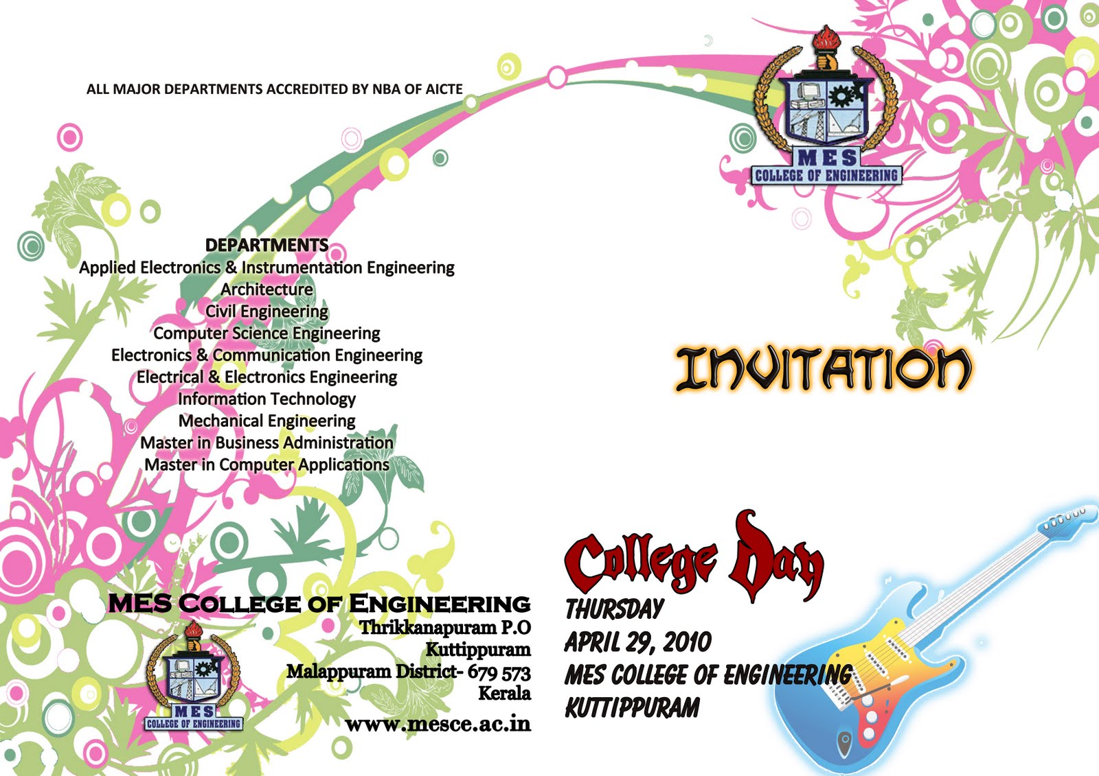 Vijay Kreationz: College Day Official Brochure- Cover