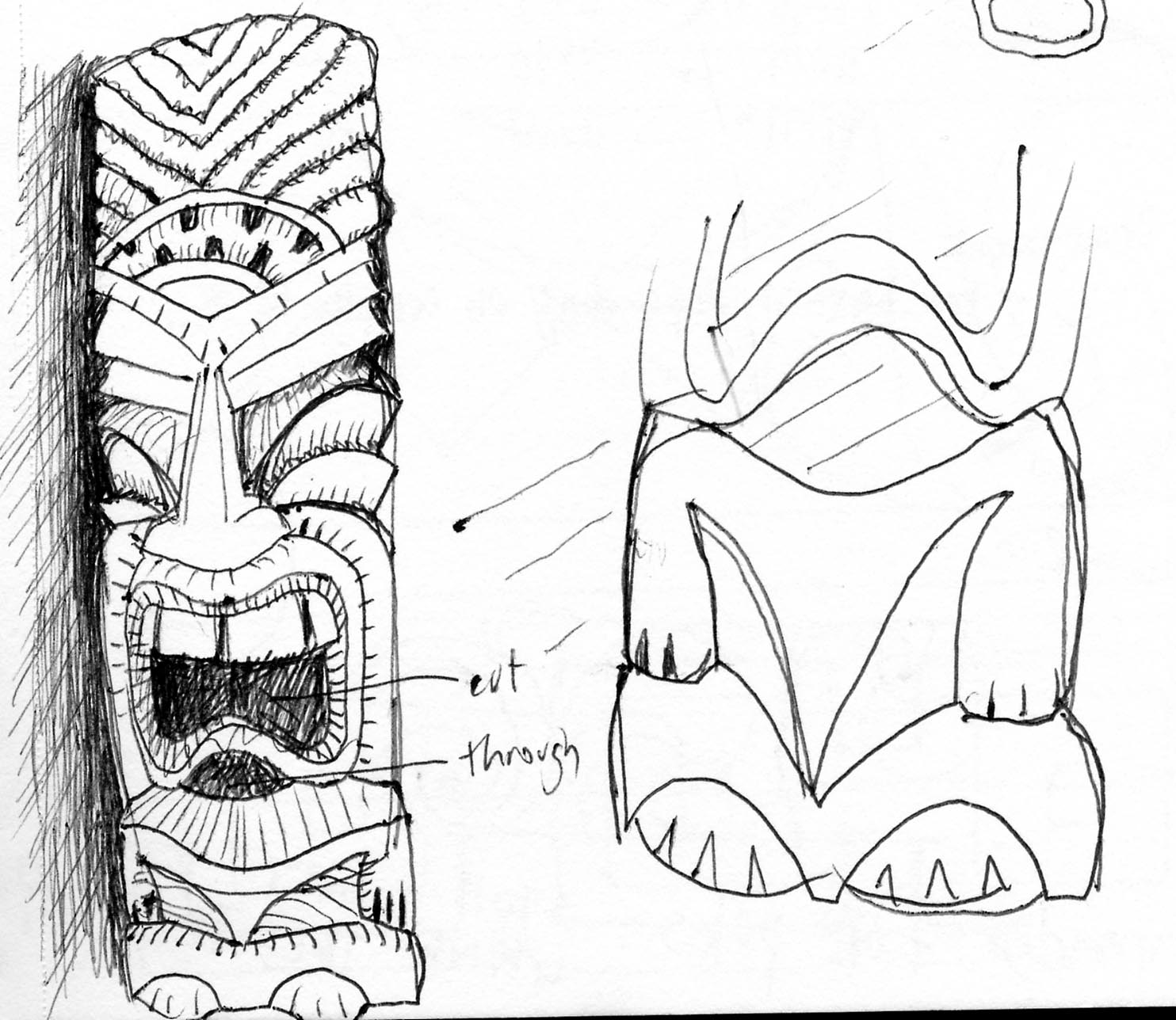 Tiki Mask Template Printable Sketch Coloring Page
