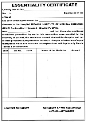 Essentiality Certificate Pdf