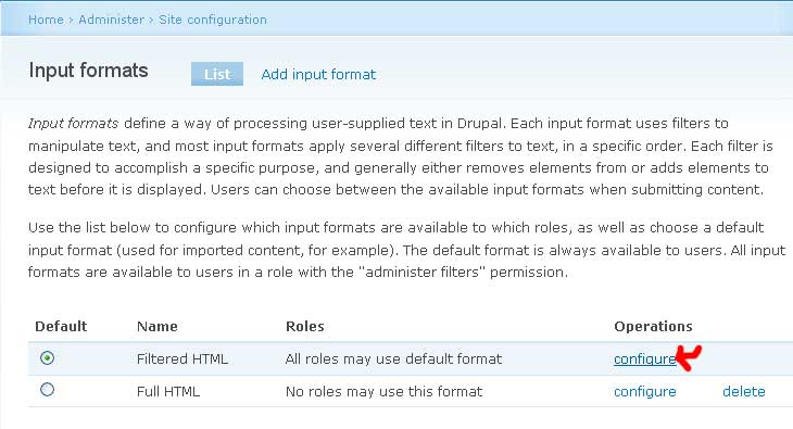 Drupal 6: Konfigurasi Wysiwyg dan Input Format | Pontianak Web & Open ...