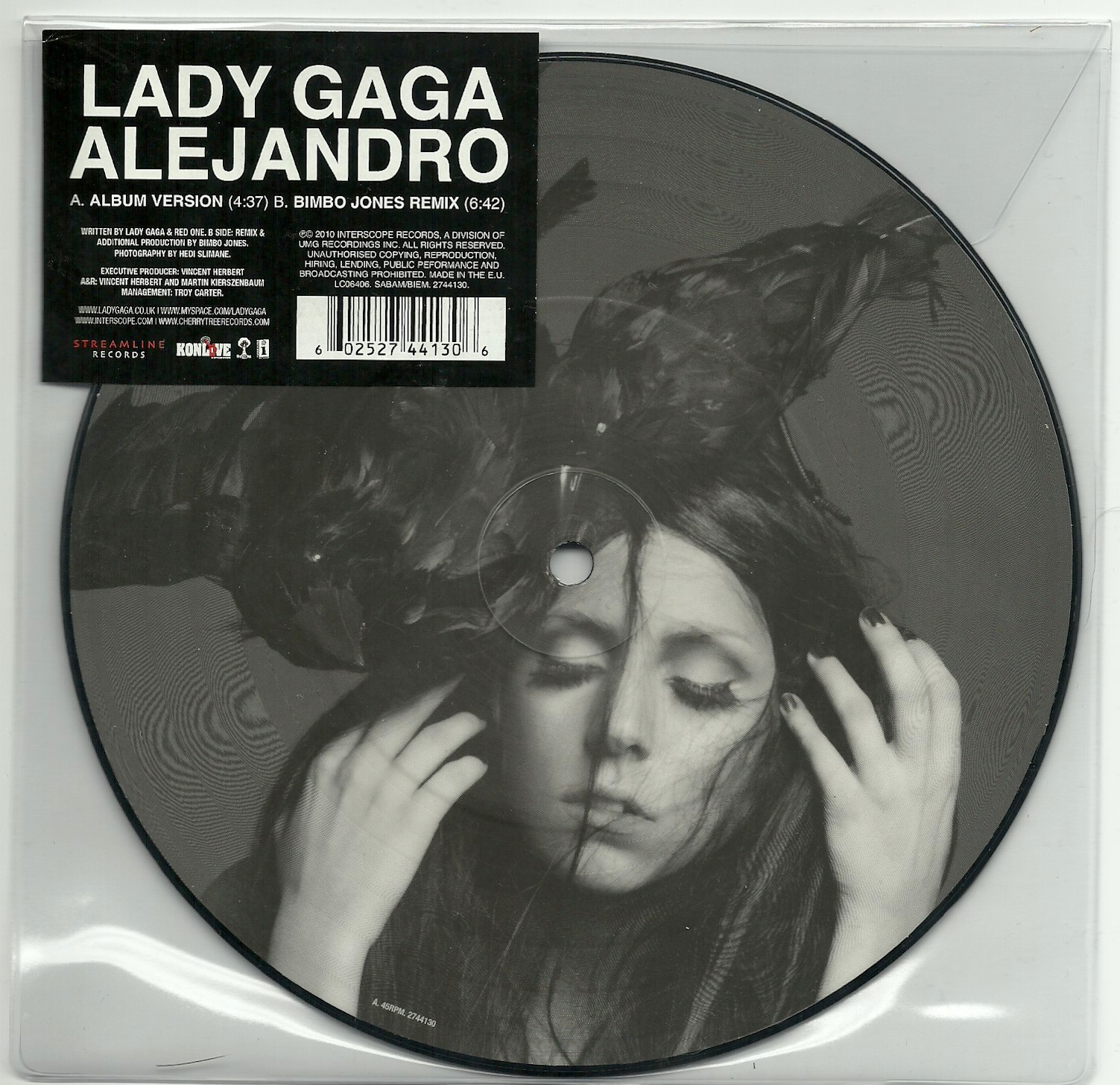 LADY GAGA italian COLLECTOR: ALEJANDRO, UK, 7" Picture Disc