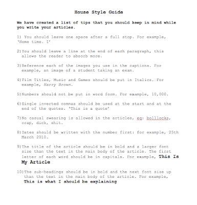 Alexander - Extended Project: House Style Guide