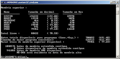 Sistemas Operacionais: Gerenciamento de Memória: Comandos