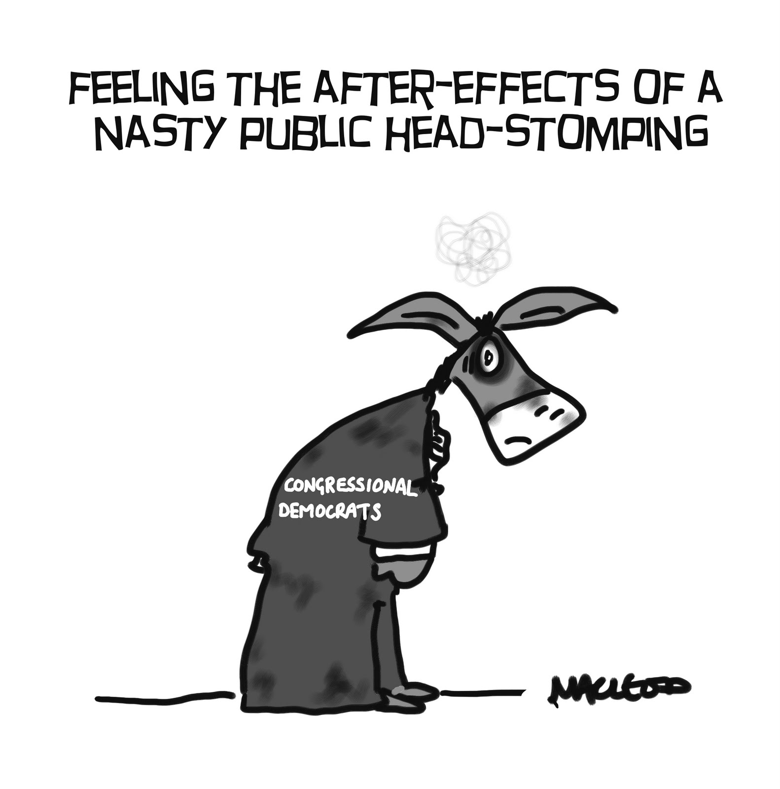 MacLeod Cartoons: Republican Stomps on Democratic Head