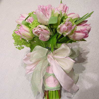 Chicago Wedding Flowers: Pink and Green Tulip Bouquet