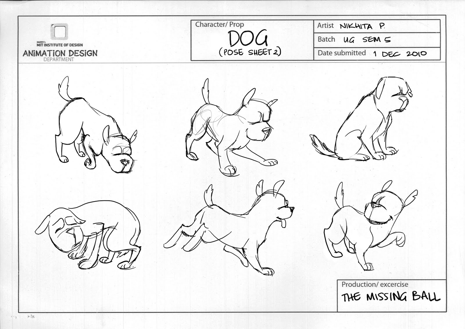 THE GREEDY PENCIL: Character - dog