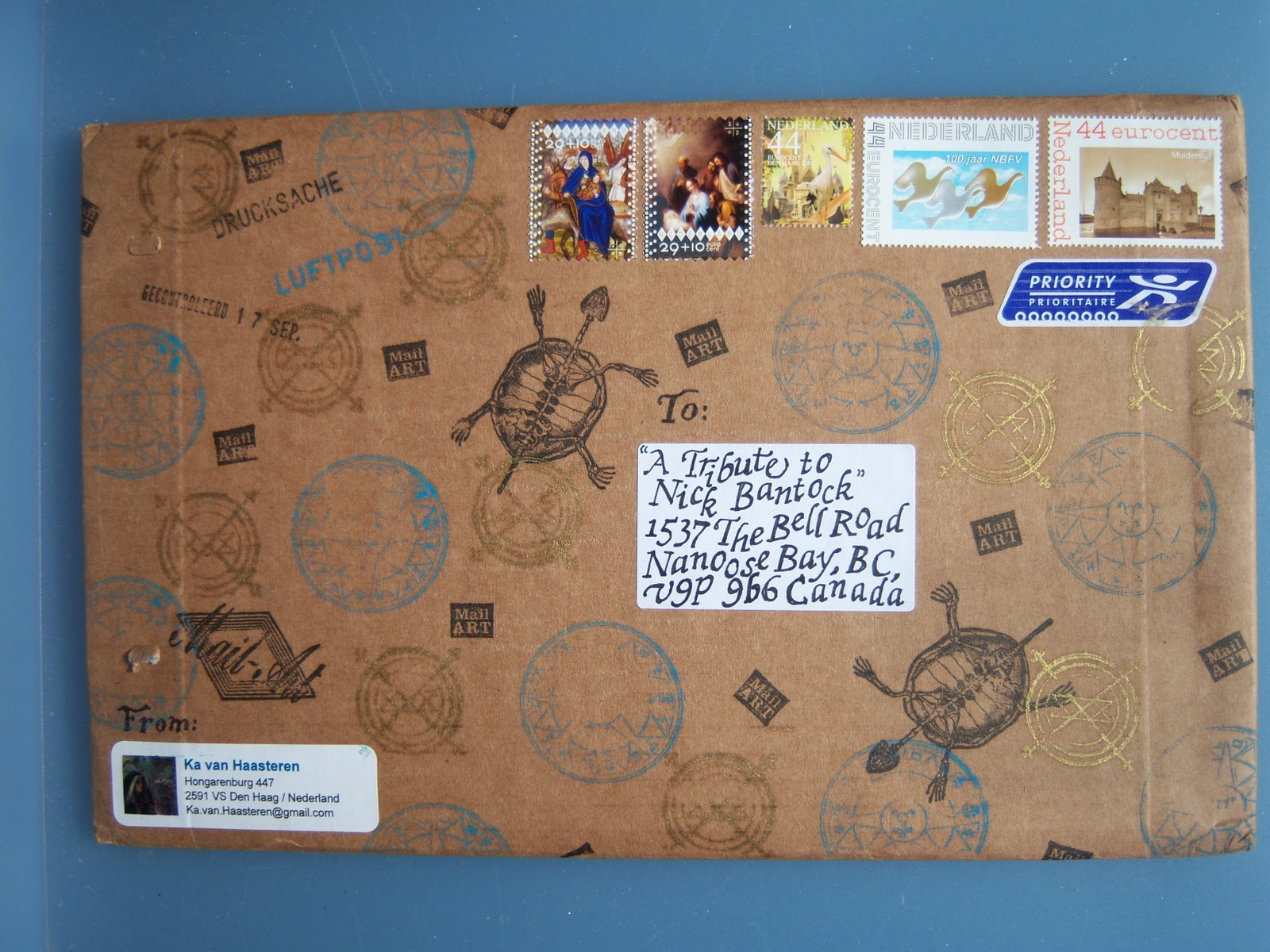 Ka-Mail-Art: Sent to Mailart-project "A tribute to Nick Bantock", Canada