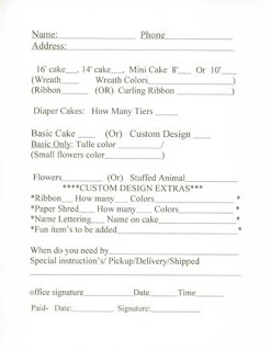 Affordable Diaper Cakes: Diaper Cake Order Form