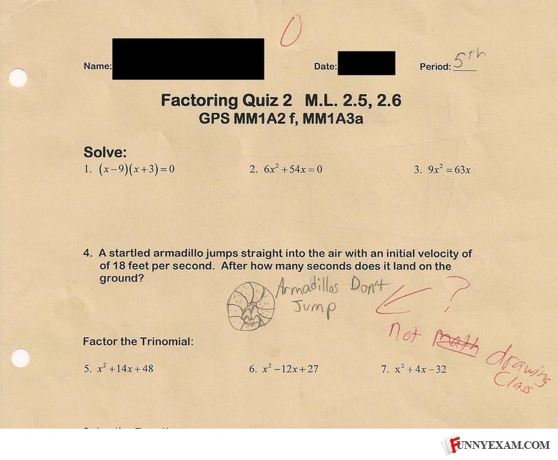 Everything About Math: Funny Math Exams