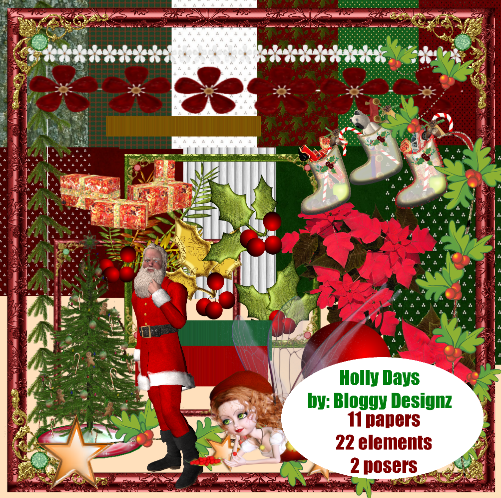 Bloggy Designz: Holly Days FTU Scrap Kit