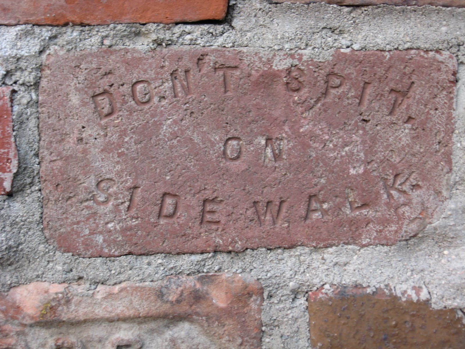 Kentucky Brick Man: Bricks from the Wall - Don't Spit on Sidewalk