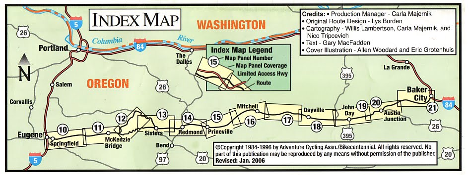 MAINE TO OREGON '07: MAP 11 - Baker City, OR to Eugene, OR