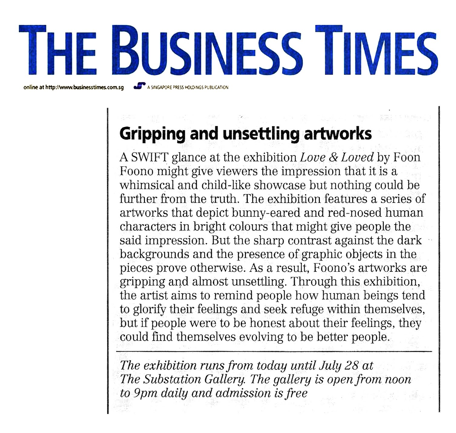 FOON FOONO: The Business Times newspaper