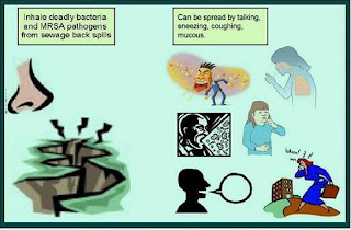 MRSA Is Airborne: Inhaling MRSA spores - spread by sneezing / couging