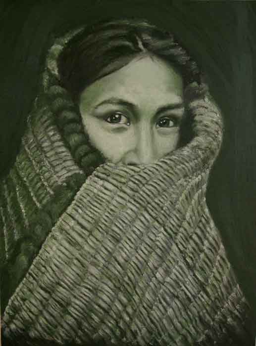 Noble Tribes Tribute to Edward S. Curtis: 'Verdaccio' The underpaintings