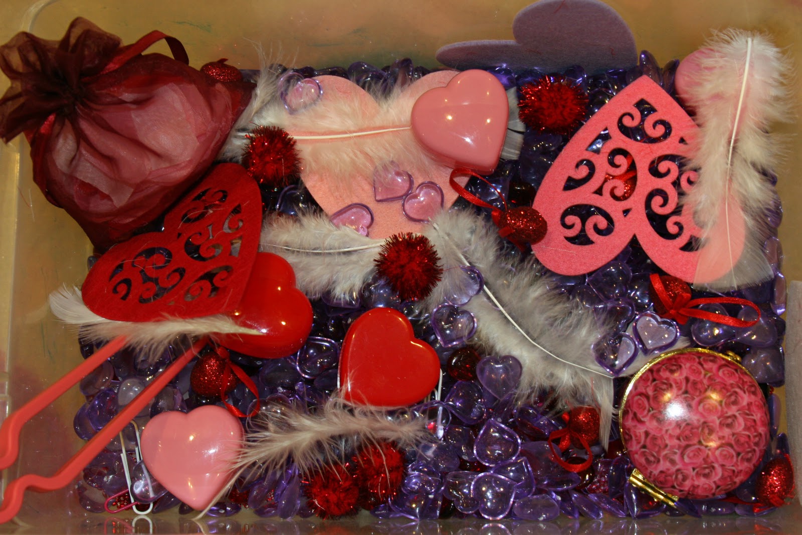 Two Steps Behind Six Little Hands: February Sensory Bin