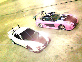 BoyY-inK: Twin Rexs (Wangan Lego's pink ABC Rx7 & my pearl white Tamiya ...