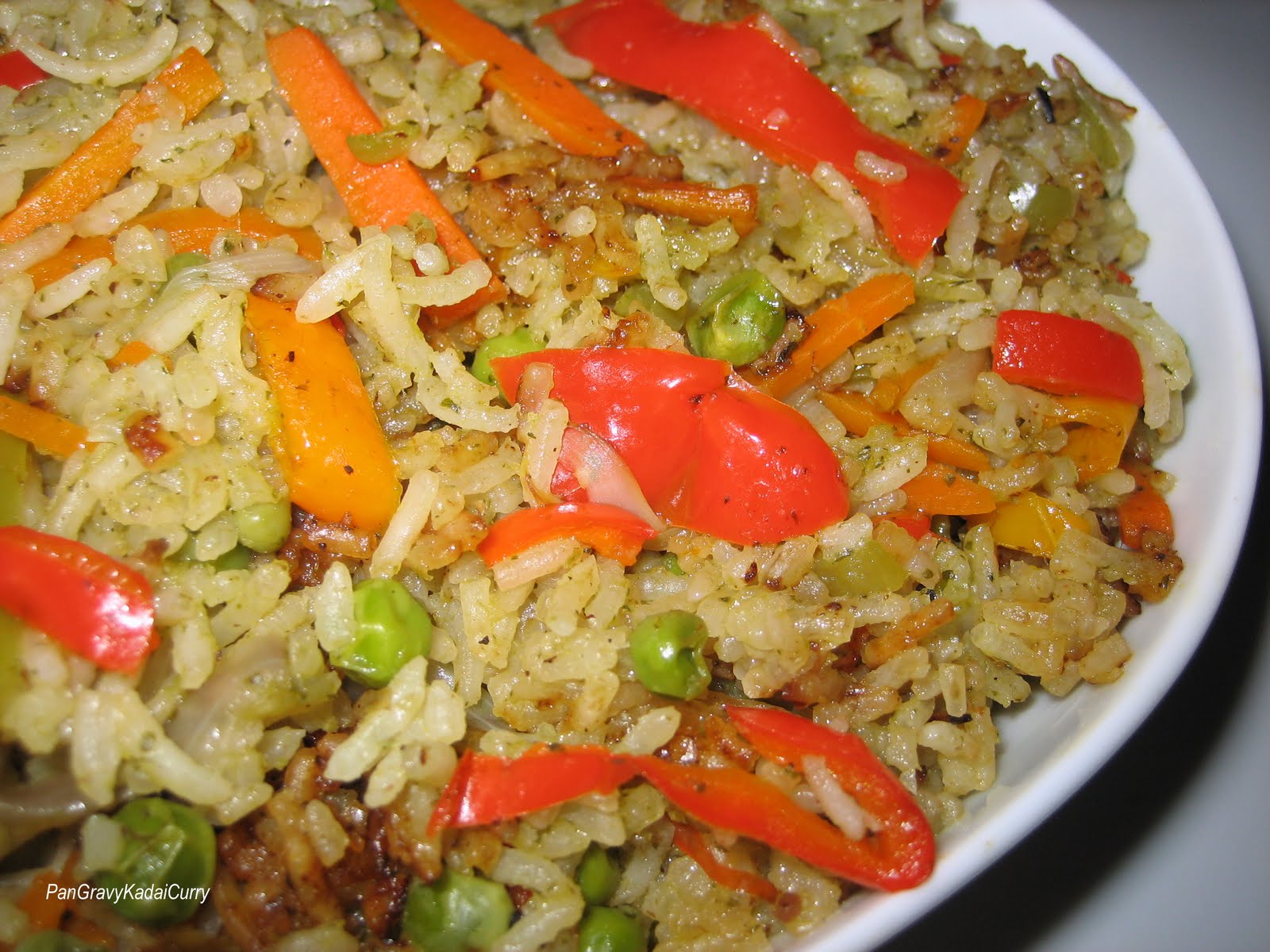 Pan Gravy Kadai Curry: Mixed Veggie Pilaf