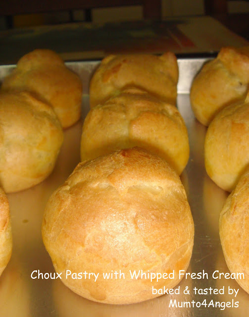 Mum to 4 Angels: PATE A CHOUX WITH FRESH WHIPPED CREAM