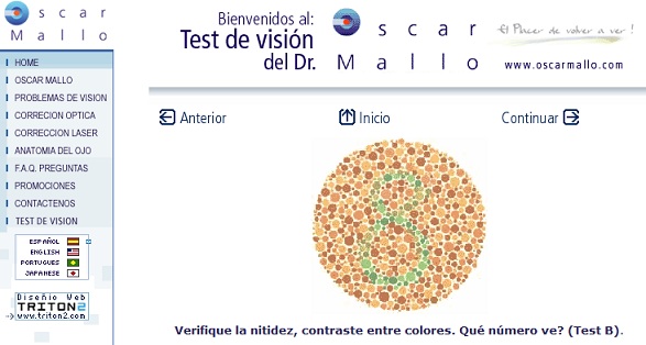 Recursos y utilidades de Internet: Test de visión