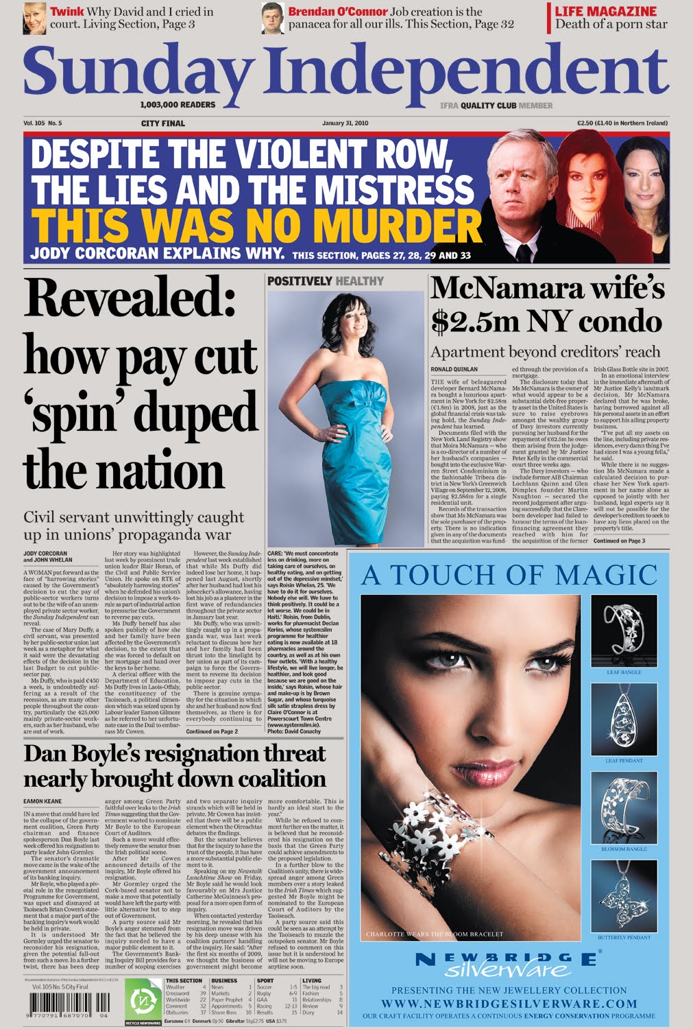 (The Couturette story) Claire O Connor: Sunday Independent front covers ...