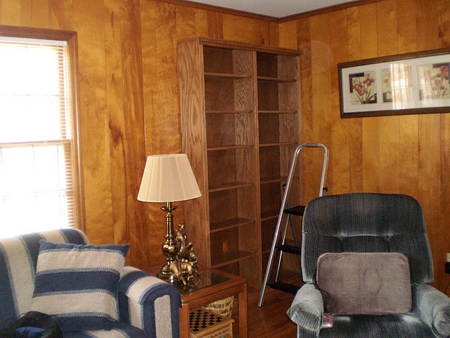 Art, Wine and Design: Den remodel and how to fix wood paneling