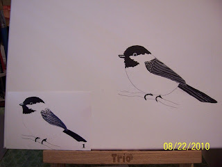 Sharing Some Paintings: Chickadee Drawing & Painting