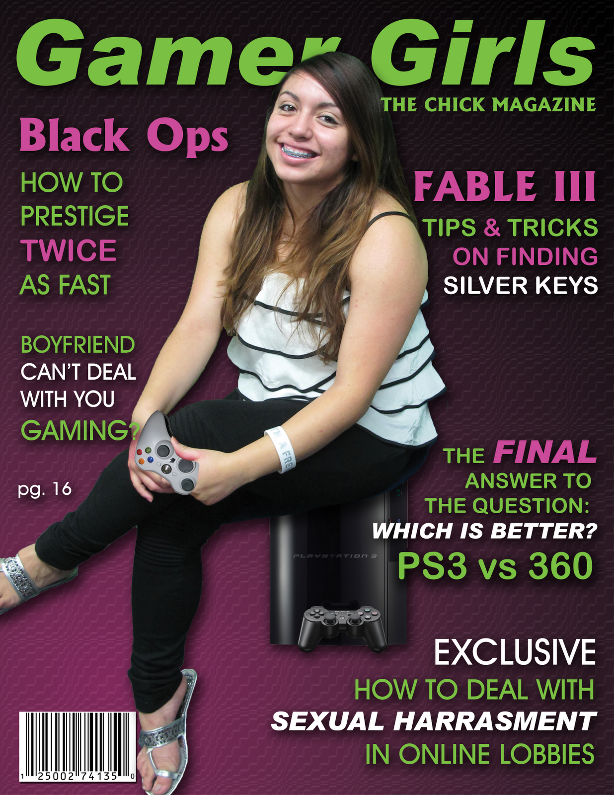Jazmin's Graphics Projects: My Gamer Girls Magazine Cover