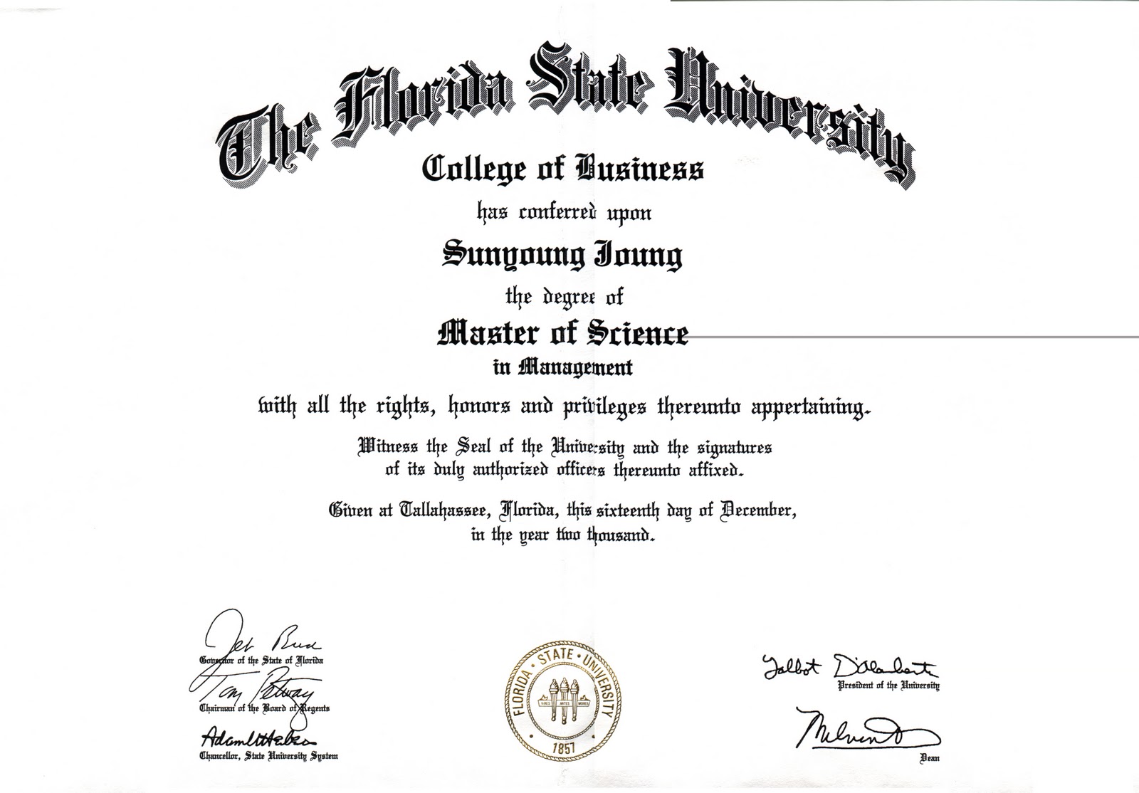 Study Section Certificate