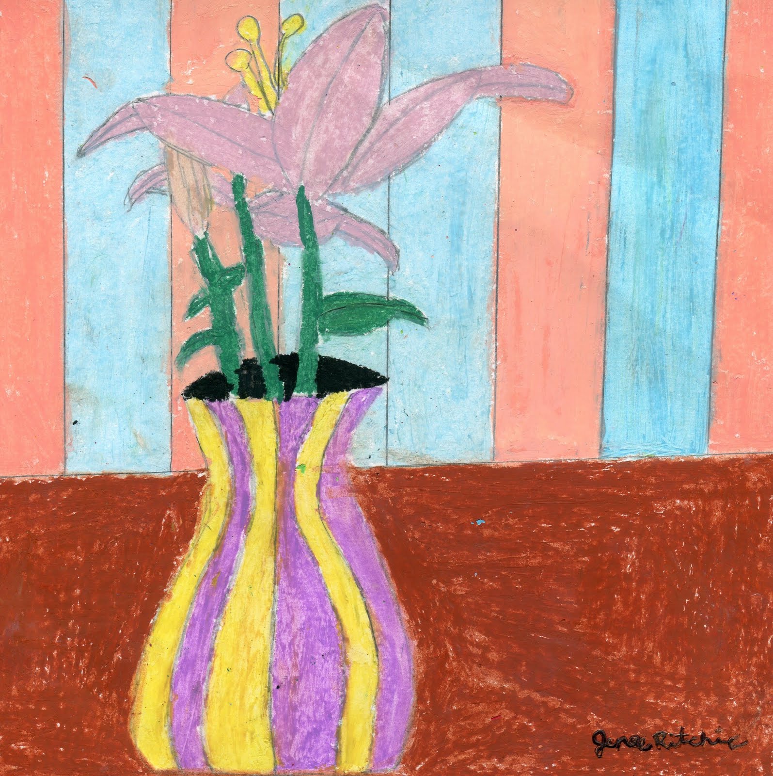 P. C. K. Art Room : Oil Pastel Still Life with Patterns- 6th grade