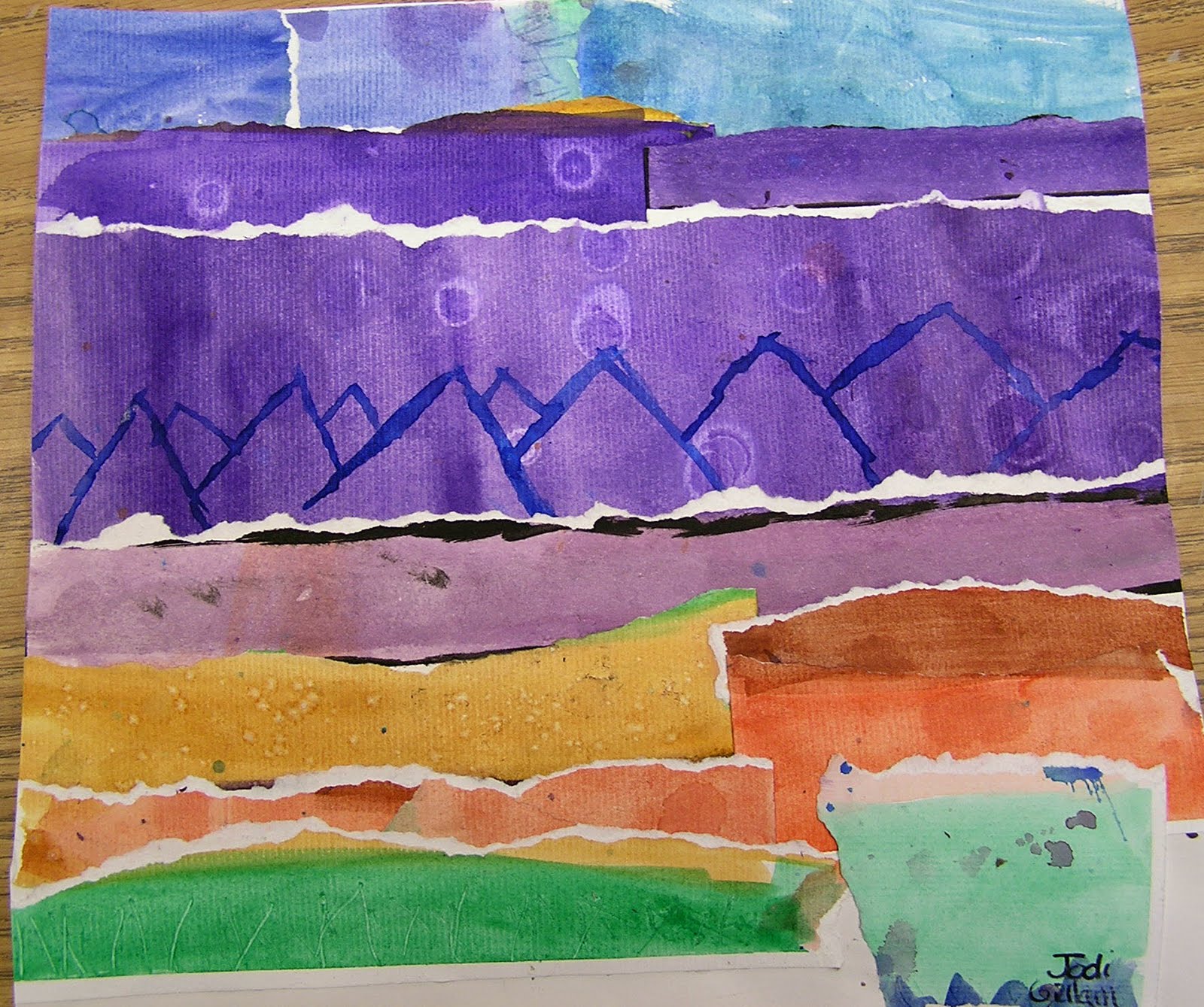 P. C. K. Art Room : Sixth Grade Watercolor Landscape collage