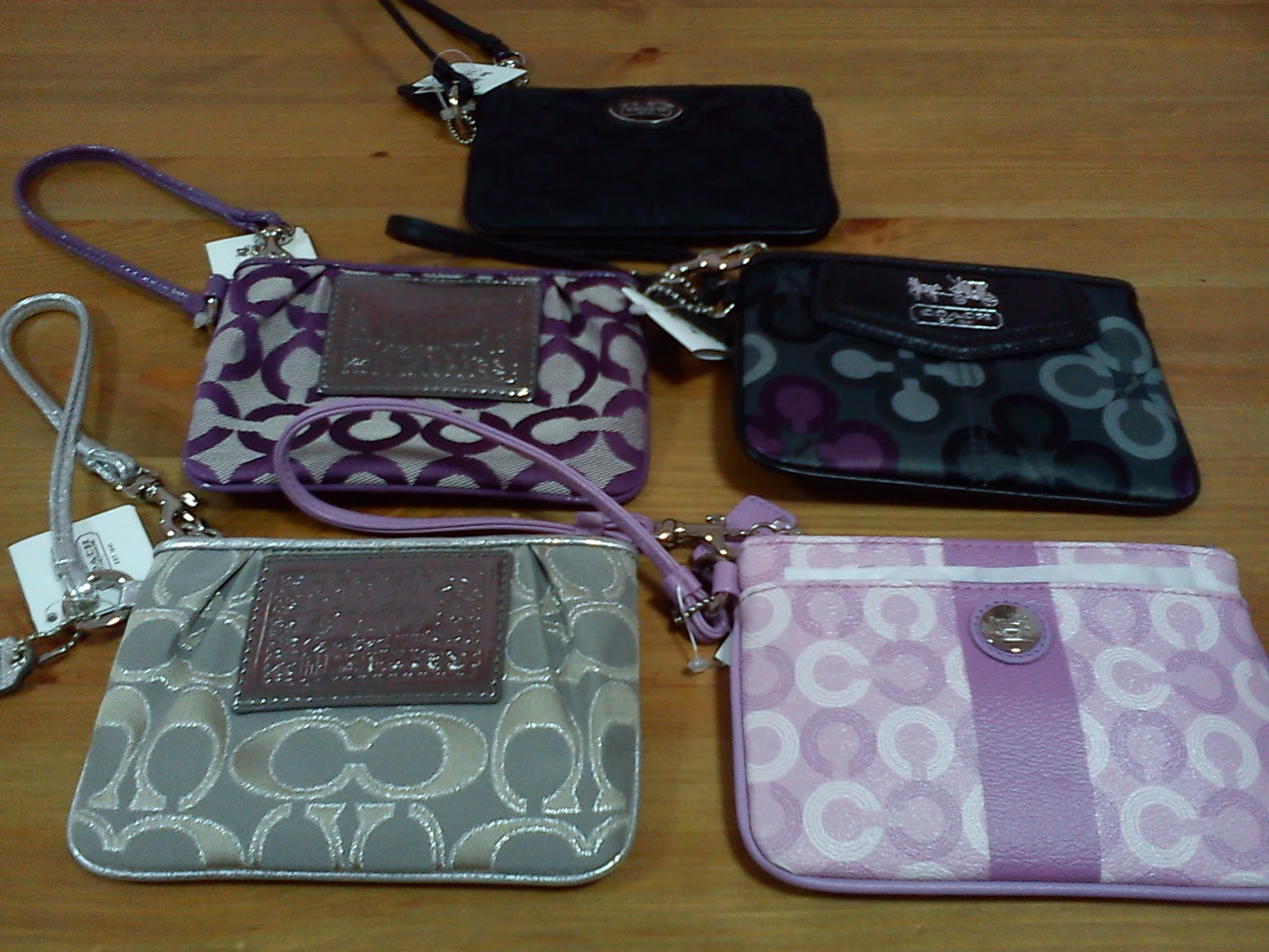 Coach Wristlets: coach madison dotted op art large wristlet