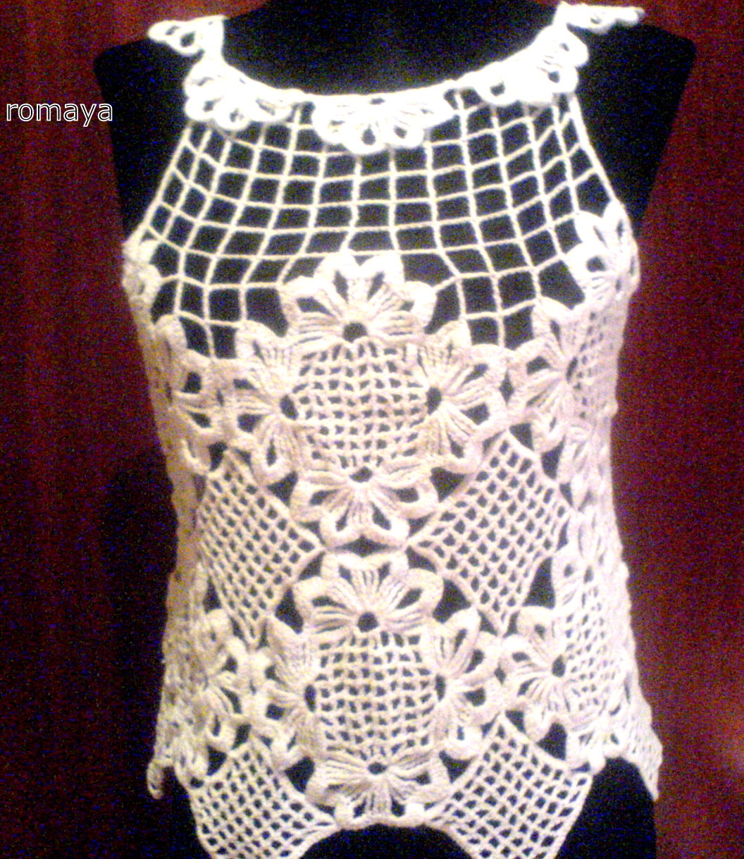 ROMAYA -DANTELA MANUALA: TOP DANTELA MANUALA