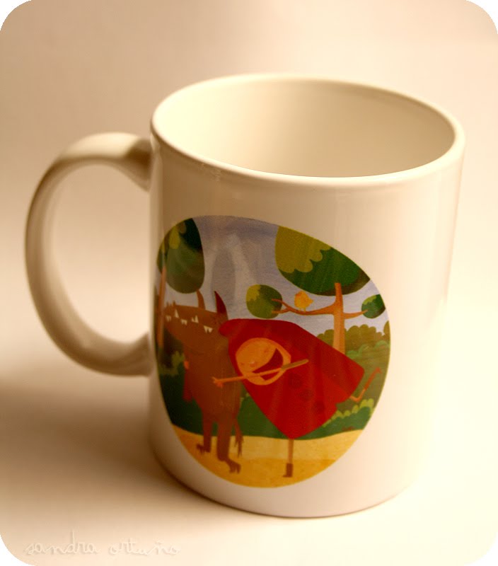 Sandra Ortuño: Taza de Caputxeta // Little Red Riding Hood mug