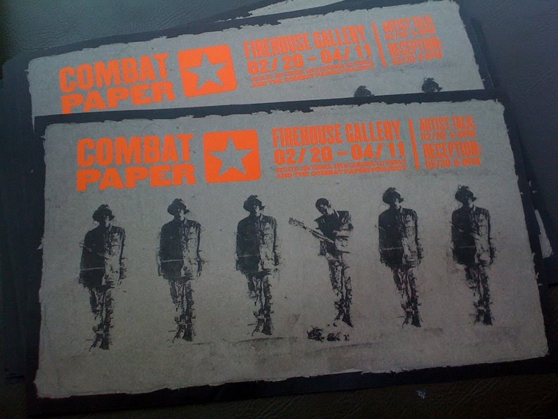 Iraq War Uniforms Transformed into Paper - Combat Paper Exhibit