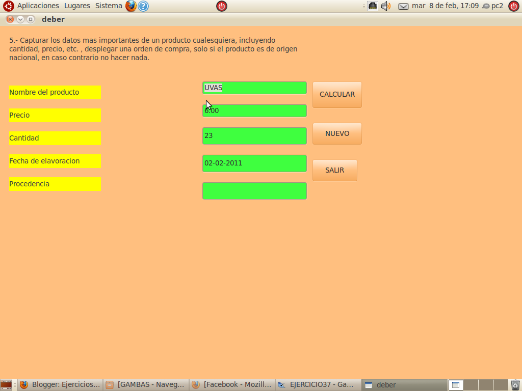 Ejercicios de gambas: 5.- Capturar los datos mas importantes de un ...