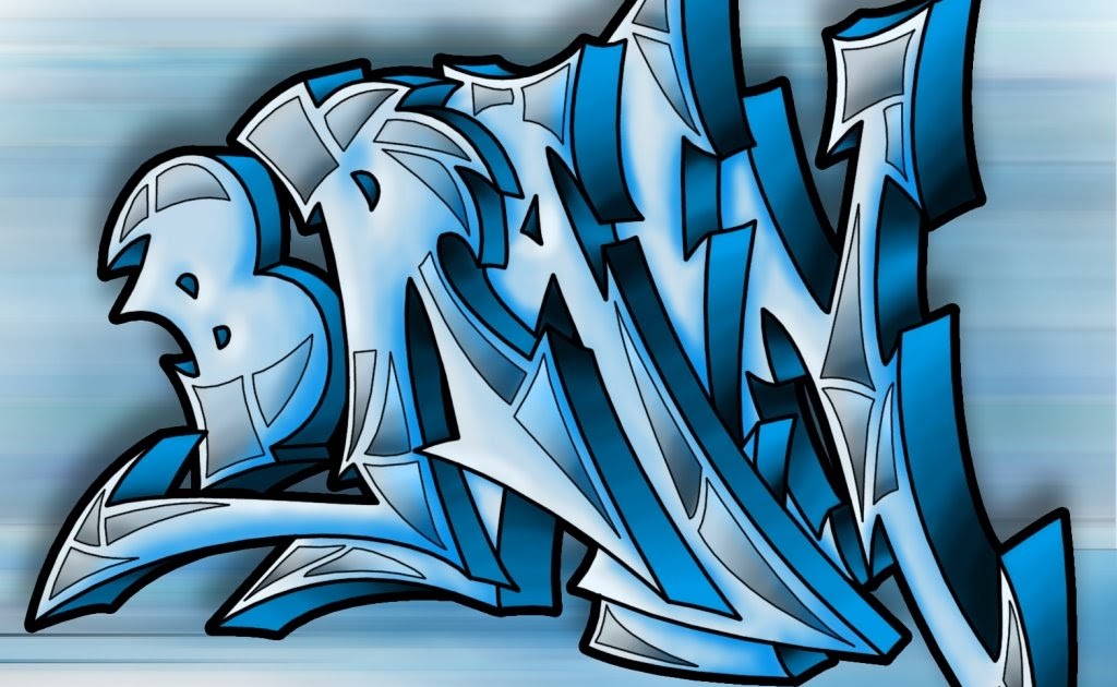 Digital 3D Arrow Graffiti Alphabet "BLUE BRAIN Eagle" with Modern 3D ...